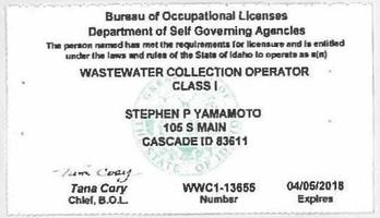 Licenses | City of Cascade